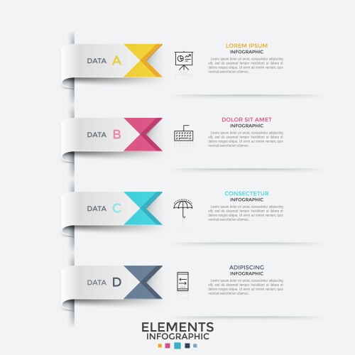 Business index infographics template with 4 data Vector Image