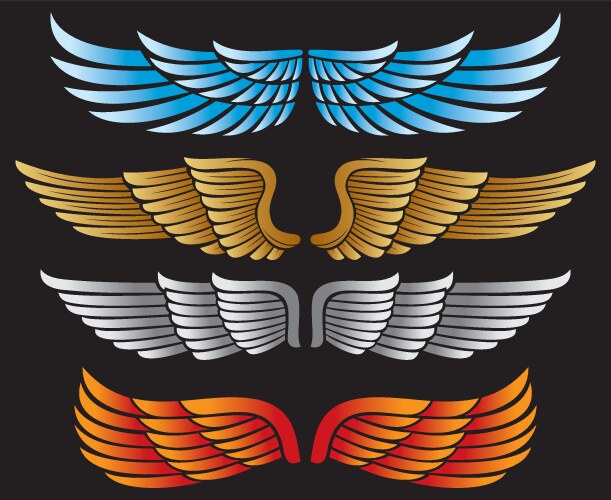 Wing set Royalty Free Vector Image - VectorStock