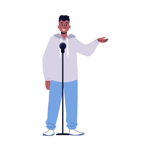 Stand-up comedy show with a comedian character Vector Image