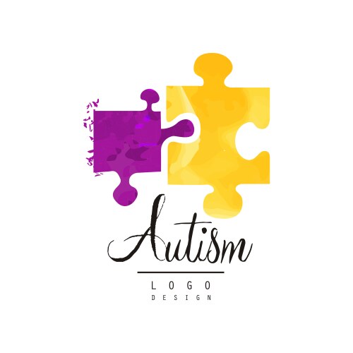 Autism awareness day logo with humans in circle Vector Image