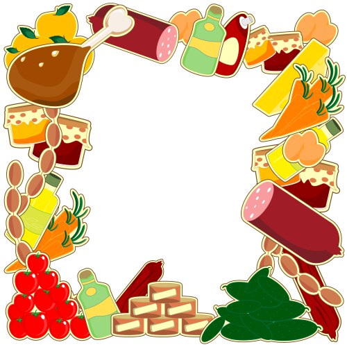 Healthy food organic fruit frame template Vector Image