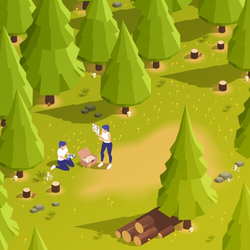 Mycologist profession composition Royalty Free Vector Image