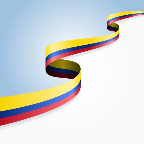 Colombian flag wavy abstract background Royalty Free Vector