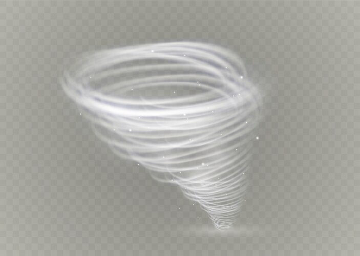 Glowing tornado with lightning Royalty Free Vector Image