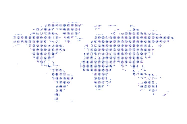 Map with dot Royalty Free Vector Image - VectorStock