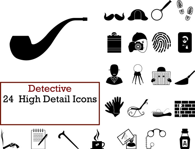 Detective icon set Royalty Free Vector Image - VectorStock