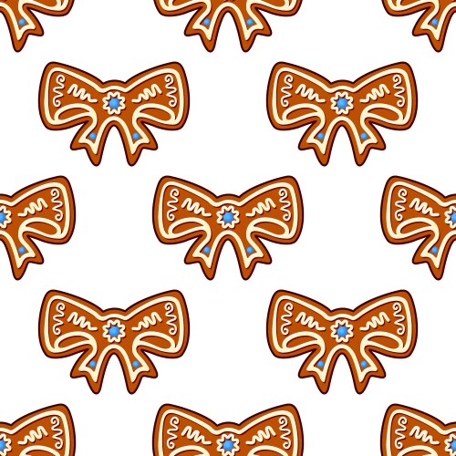 Christmas seamless background gingerbread santa Vector Image