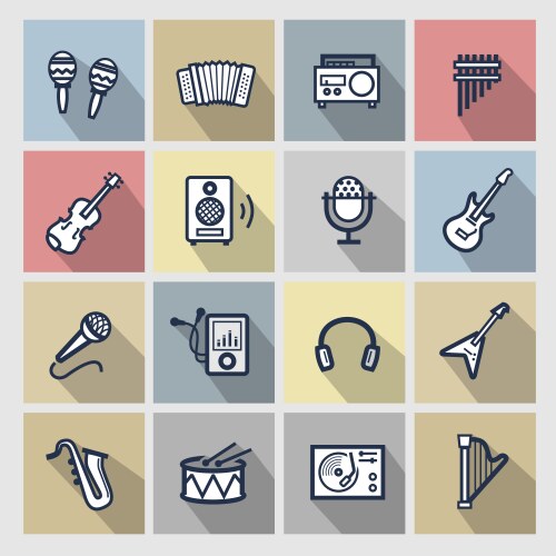 Dance music icons Royalty Free Vector Image - VectorStock