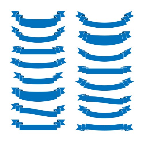 Blue ribbon banners set Royalty Free Vector Image
