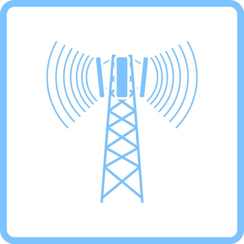Cellular broadcasting antenna icon Royalty Free Vector Image