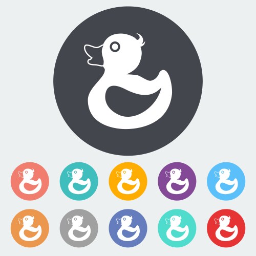 Duck with wind up icon Royalty Free Vector Image