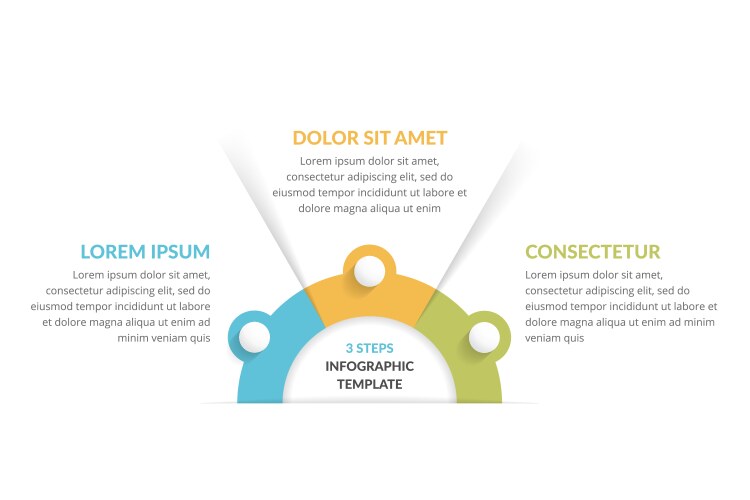 3 Step Infographic Workflow Chart Layout For Data Vector Image