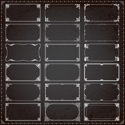 Set of mystical corners and frames borders magic Vector Image