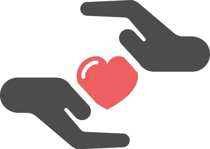 Heart caring Royalty Free Vector Image - VectorStock