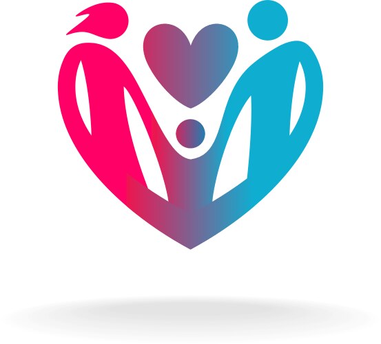 Family Love Heart Symbol Royalty Free Vector Image