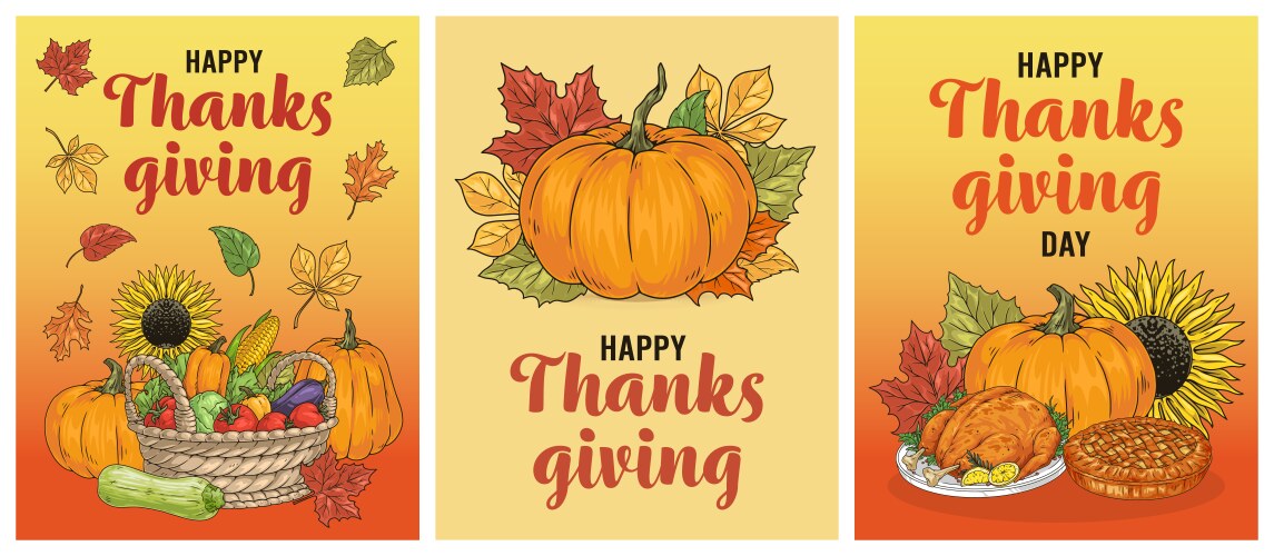 Thanksgiving day colorful set stickers Royalty Free Vector