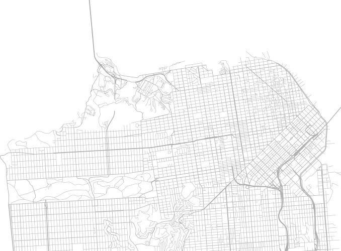 San francisco bay area road map california Vector Image