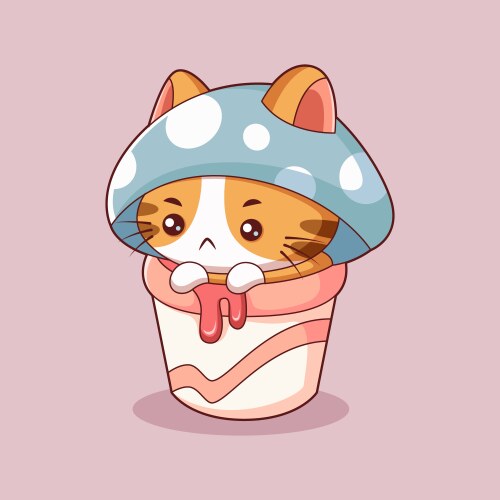 Cute cat character design Royalty Free Vector Image