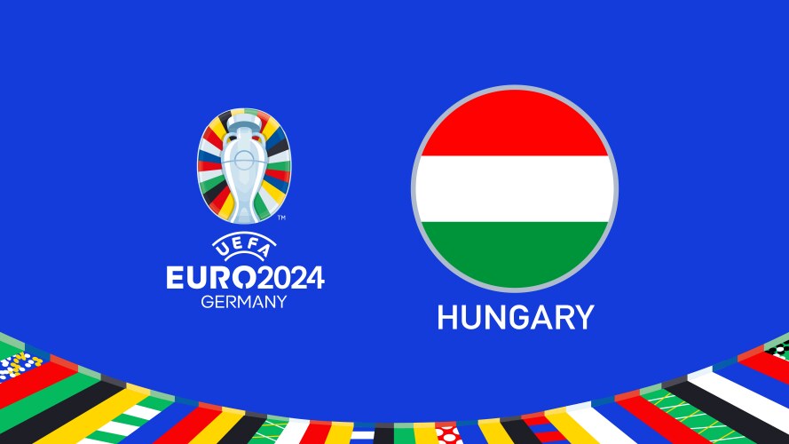 Euro 2024 hungary emblem heart teams design Vector Image