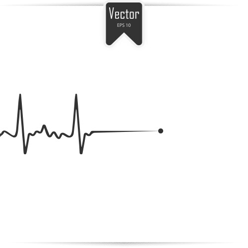 Death cardiac arrest cardio cardiogram Royalty Free Vector