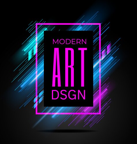 Modern frames with neon glowing lines Royalty Free Vector