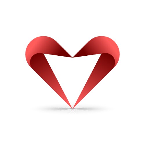 Red layers heart shape logo on a white background Vector Image