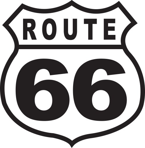 Thunderbird route 66 Royalty Free Vector Image