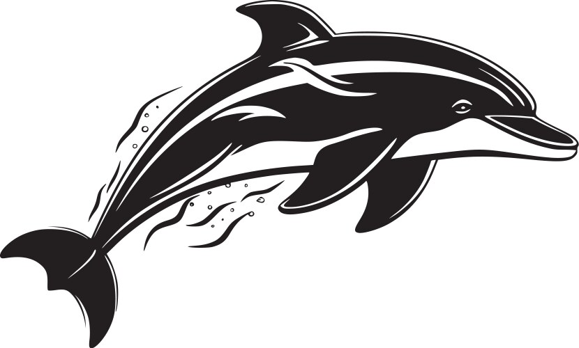 Dolphin Black and White Vector Images (over 4,400)