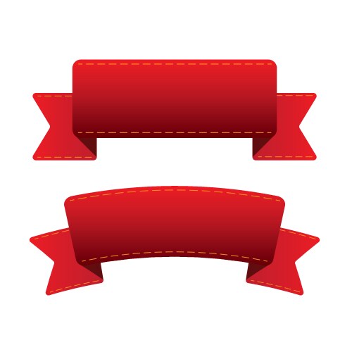Empty red ribbon isolated Royalty Free Vector Image