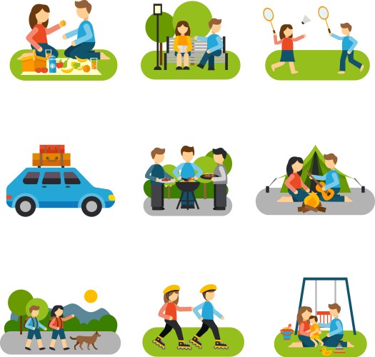 Flat icon outing Royalty Free Vector Image - VectorStock