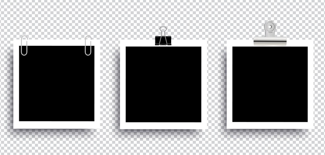 Square photo frame set for collage Royalty Free Vector Image