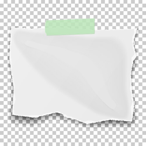White square ragged paper scrap with soft shadow Vector Image