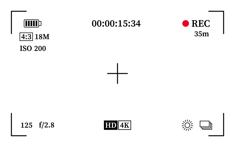 Camera view and focusing screen Royalty Free Vector Image