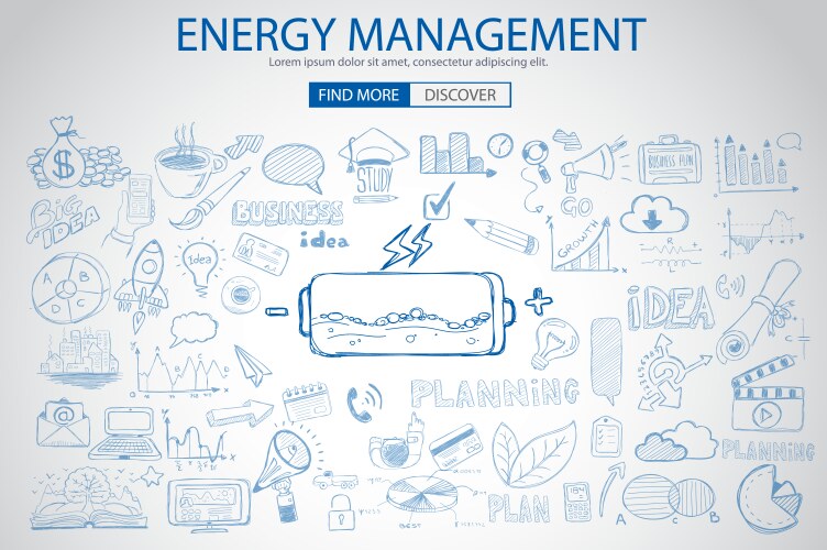 Energy management brochure template Royalty Free Vector
