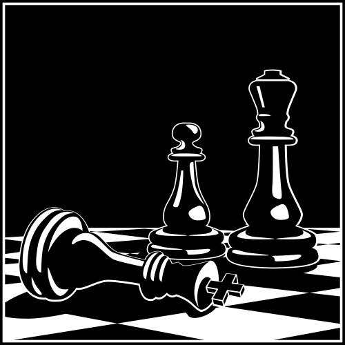 Chess game championship emblem logo Royalty Free Vector