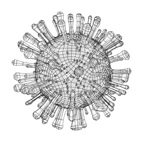 Detailed graphic representation of a blue virus Vector Image