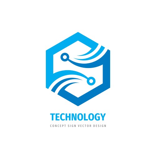 Abstract triangle tech logo design template Vector Image