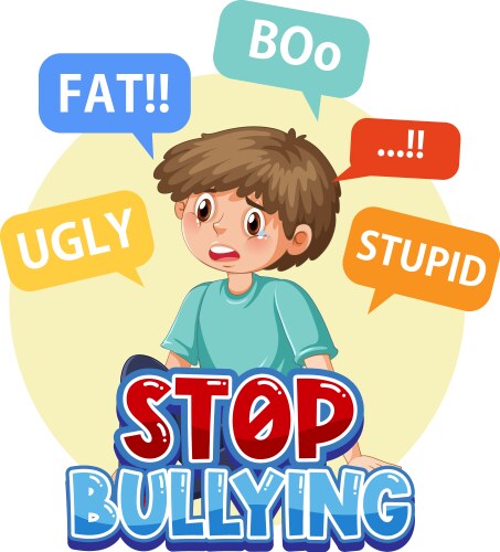 Stop cyber bullying banner graphic Royalty Free Vector Image