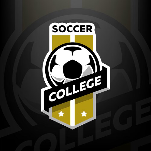Soccer college logo Royalty Free Vector Image - VectorStock