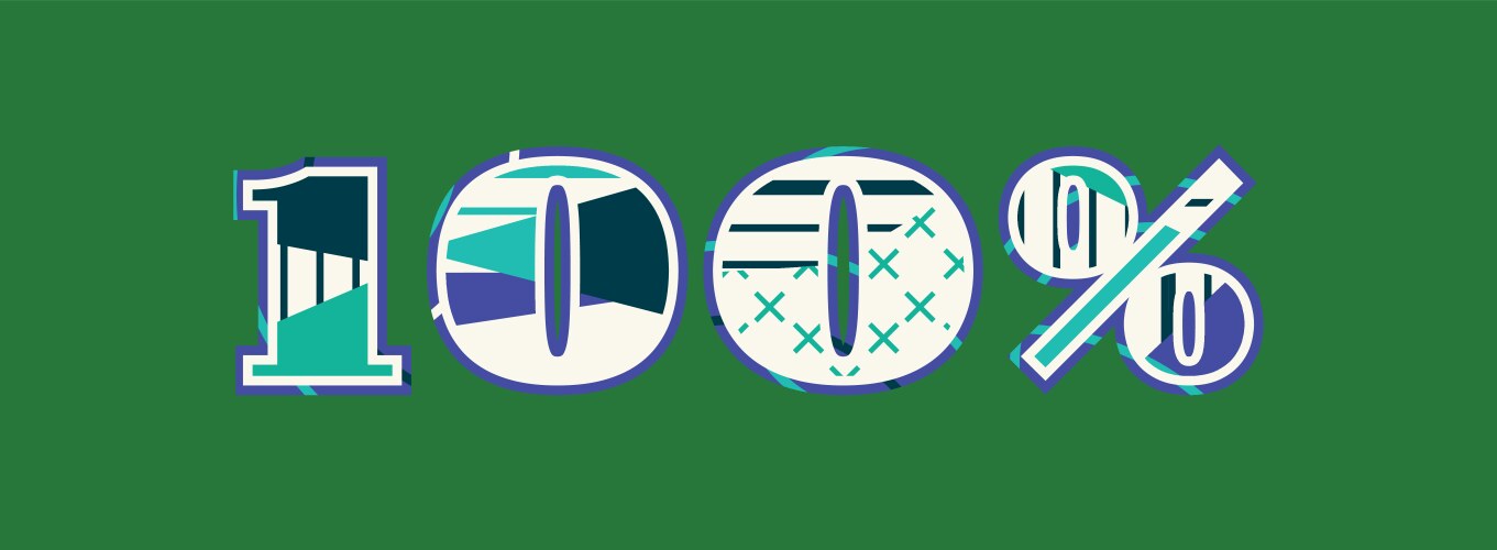 100 percent organic hand lettering calligraphy Vector Image