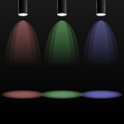 Three electric searchlight with medals Royalty Free Vector