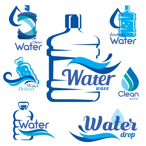 Water delivery logo icon design Royalty Free Vector Image