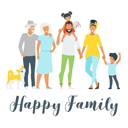 Family members with children and all relatives Vector Image