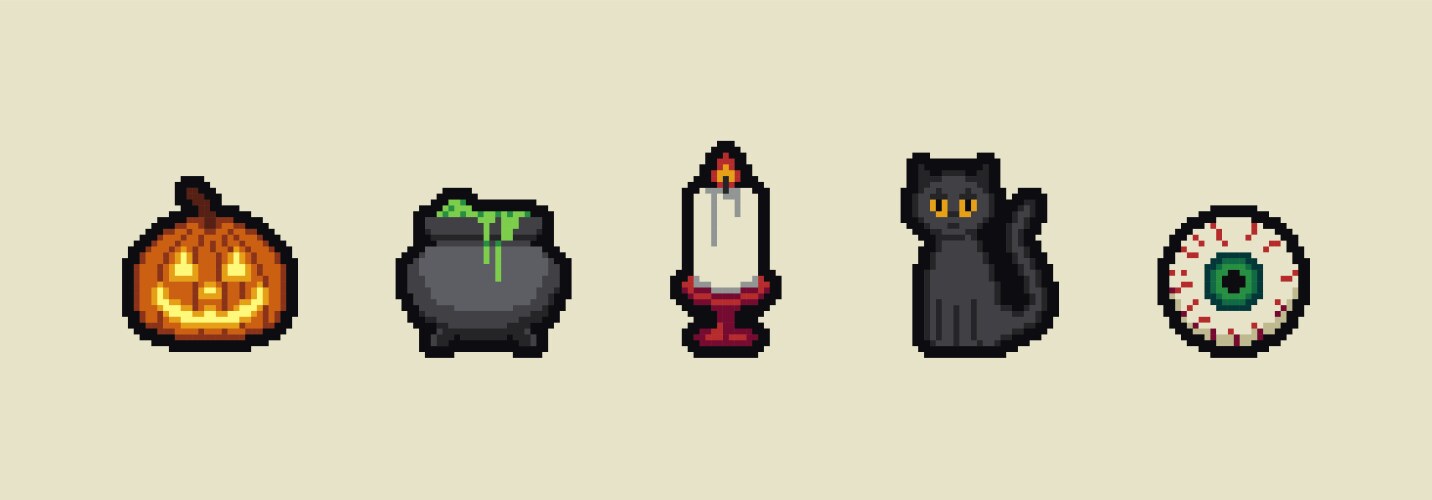 Pixel Art Halloween Vector Images (over 770)