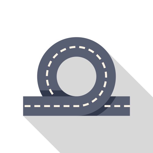 Two lane roundabout winding road icon showing Vector Image