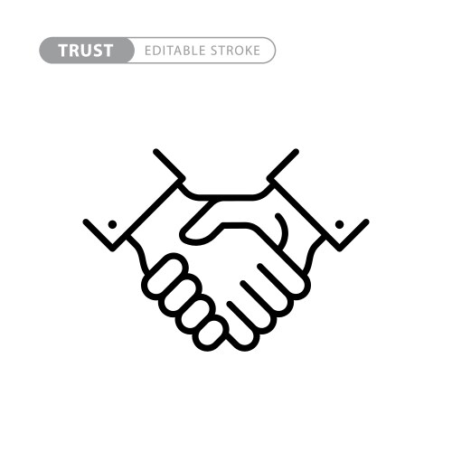Handshake icon lined and filled style Royalty Free Vector