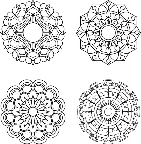 Mandala Coloring Vector Images (over 76,000)