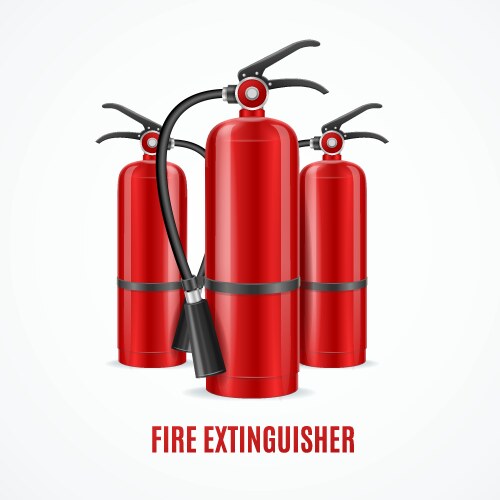 Realistic fire extinguisher set isolated Vector Image