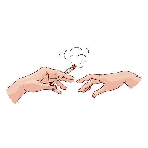 Sketch style smoking pipe lighter cigar Royalty Free Vector