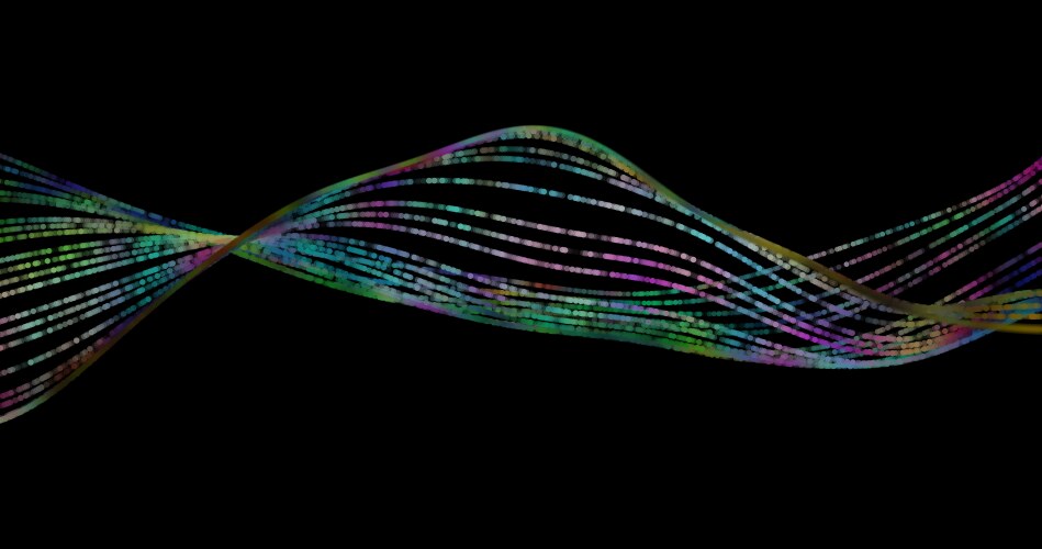 Wave pattern 3d glowing abstract digital Vector Image